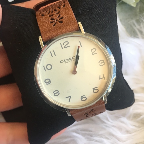 Coach | Accessories | New Coach Woman Brown Leather Strap Watch | Poshmark